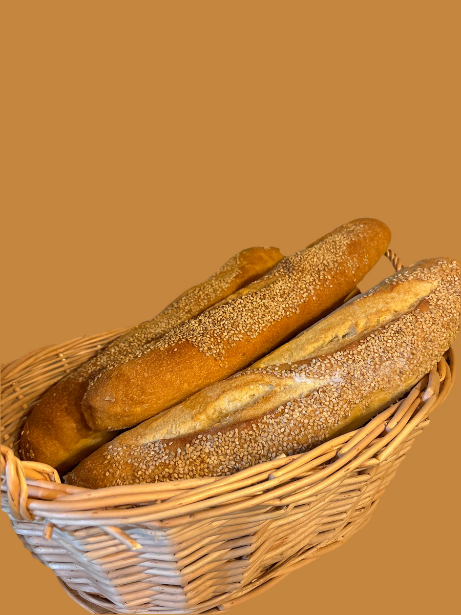 Fresh Semolina bread with sesame seeds Italian Filoncino “ Artisan Vuc ...